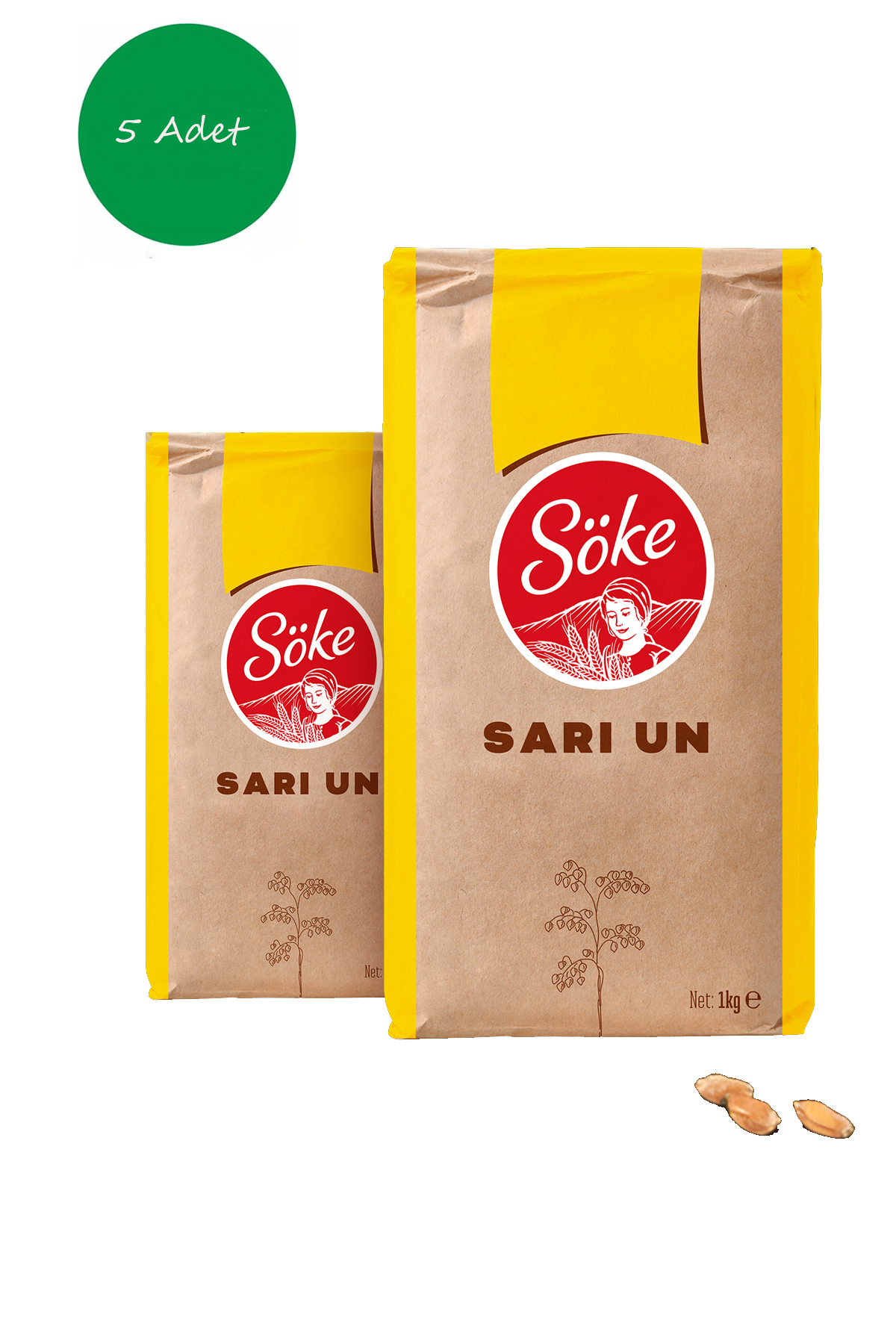 5 Adet Söke Sarı Un 1 Kg - 228.22 TL + KDV